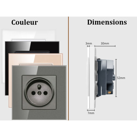 16A Wall Socket 240V – French Standard Flush Mount Electrical Outlet White