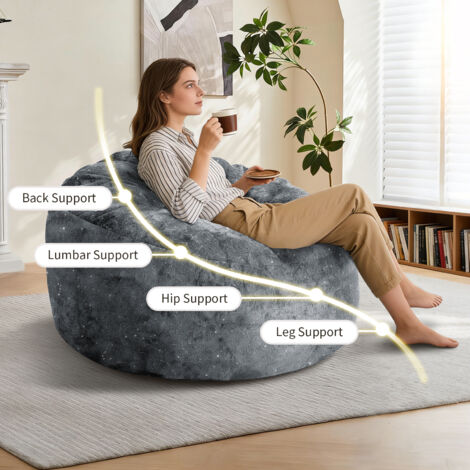 Fauteuil pouf poire ergonomique salon adulte grand confort dossier ...