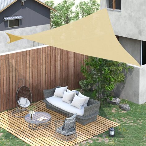 Toile solaire de jardin 4x3 m rectangulaire PEHD respirante beige ...