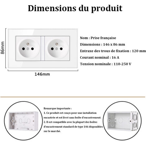 16A Double Wall Socket with Switch & LED – Flush Mount Outlet 240V for ...