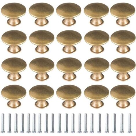 20 pomelli per porte in ottone vintage spazzolato oro da 30 mm ...