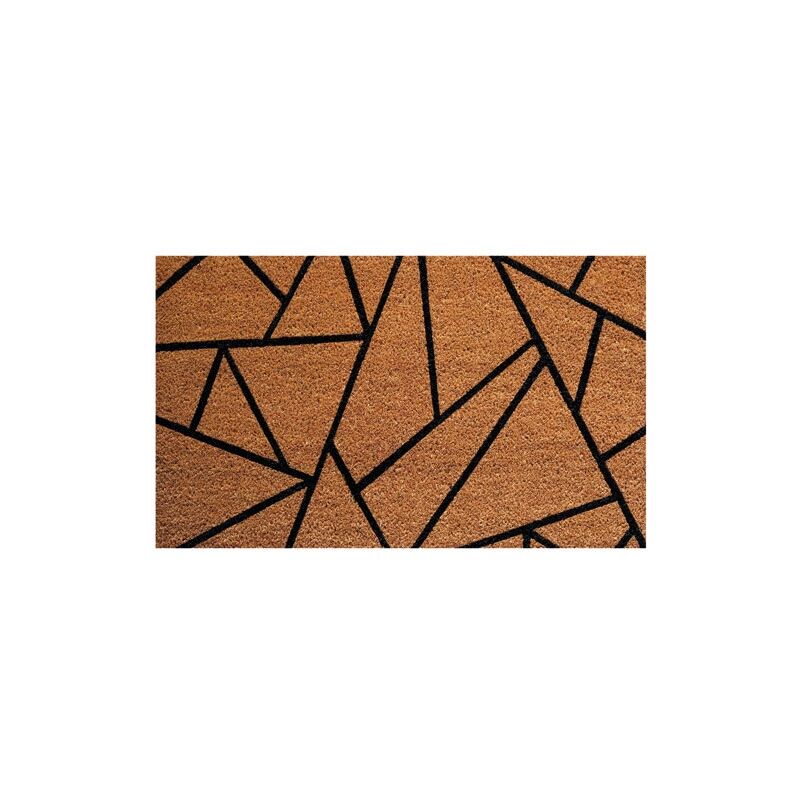 IDMAT - Tapis coco naturel, semelle latex 45x75 cm graphique beige