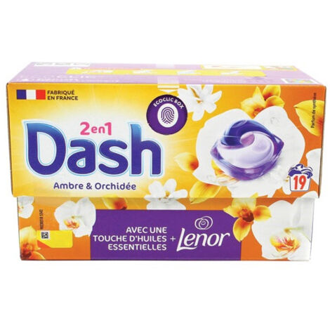 DASH - Lessive pods Dash ambre orchidée tout-en-1 x 19