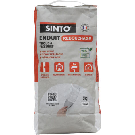Enduit rebouchage poudre 5kg Blanc SINTO