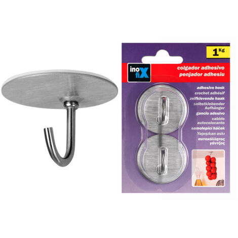 INOFIX - Crochet adhésif acier inox