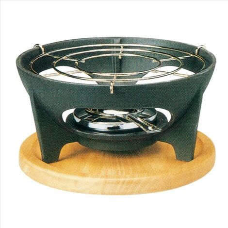 INVICTA - RECHAUD FONDUE FONTE SOCLE BOIS