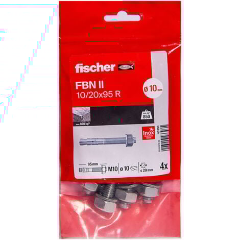 FISCHER - Goujon FBN II 10/20 A4 /4b inox sachet 4p