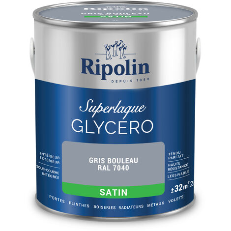 Ripolin – Peinture glycéro 2en1 satin 2L – Gris clair RAL 7035 – Haute ...