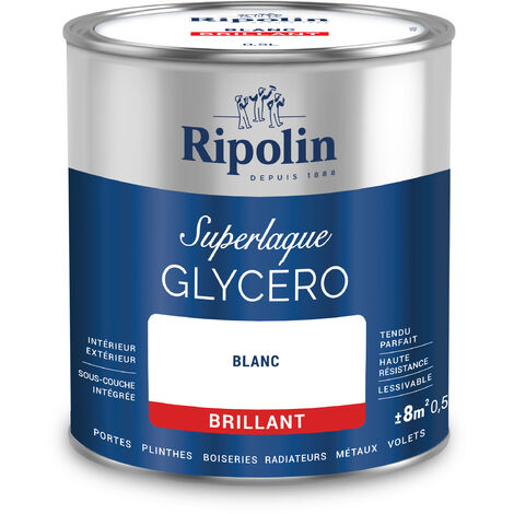 Ripolin - Peinture Couleur Superlaque Glycéro 2en1 Brillant - 2L - Blanc