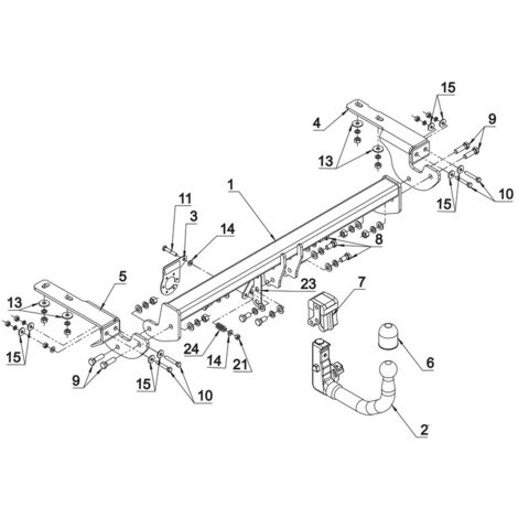 Attelage remorque pour DS4 Citroën avec rotule verticale et boîtier ...
