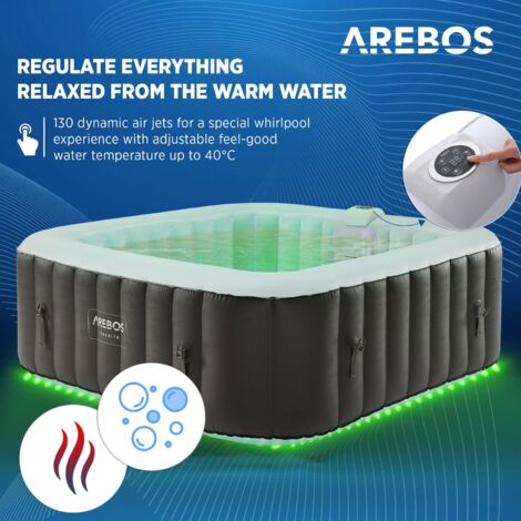 AREBOS Spa Hinchable Whirlpool Spa Pool wellness masaje hinchable ...