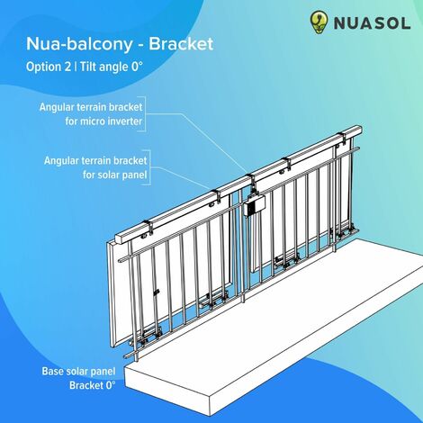NuaSol Balcone Centrale Elettrica Staffa Ringhiera Fissaggio 2 Moduli ...
