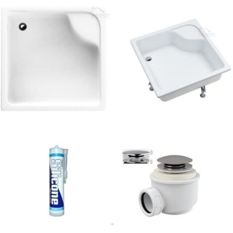 Receveur de douche profond ECOLAM Doris 80x80 cm avec siphon incl ...