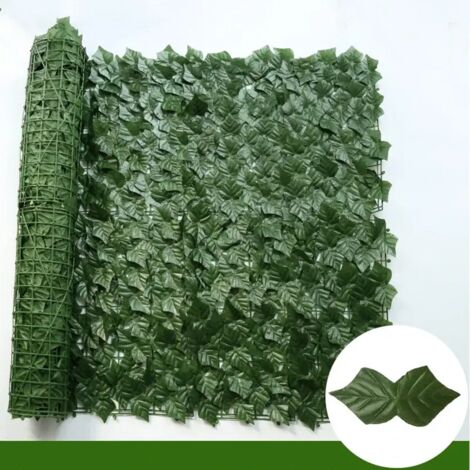 Haie artificielle lierre fonce brise-vue 100x300 cm panneau deco jardin ...