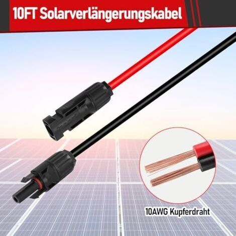 Pair Câble solaire double entrée, entrée de toit étanche avec boîtier ...
