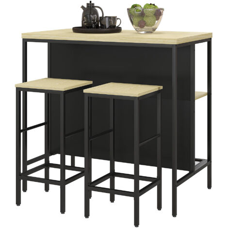 Ensemble bar, 2 tabourets et 1 table de bar, résistant aux taches ...