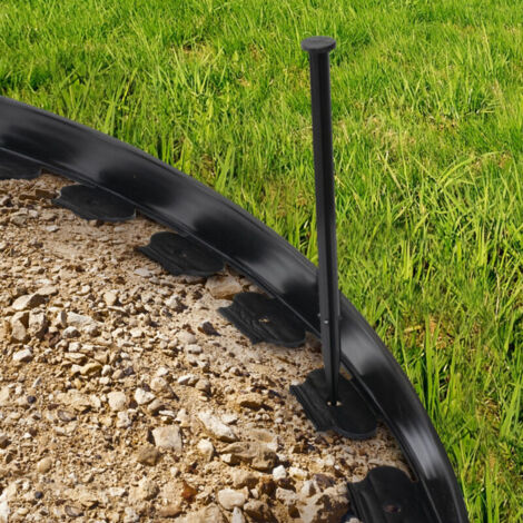 Bordillo flexible para jardín + 30 estacas - 10 m - 5 cm de altura - Negro