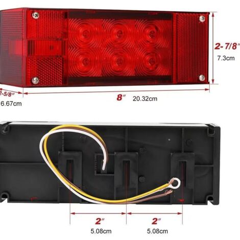 Feu de remorque LED puissant anti-collision etanche eclairage rouge ...
