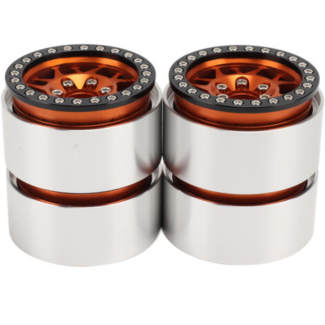 Jantes 1.9 Pouces CNC Orange en Alliage pour Crawler Axial SCX10 x4 ...