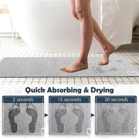 Tapis de bain long en pierre de diatomite absorbant format XXL 80x39 cm ...