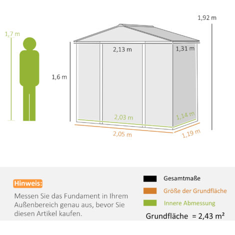 Abri de jardin gris 2.43 m2 cabanon toit deux pans porte coulissante ...