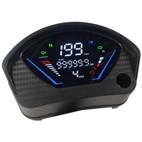 Compteur de vitesse moto numerique avec compte-tours et jauge essence ...