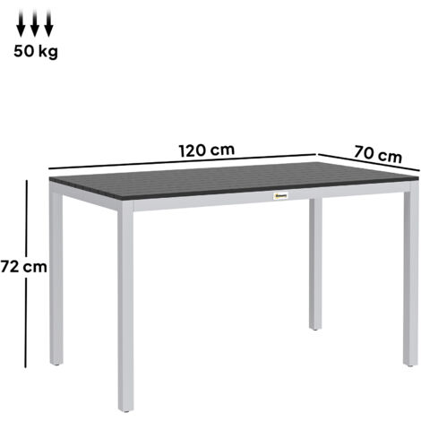 Table jardin durable sans entretien aluminium résistant noir ...