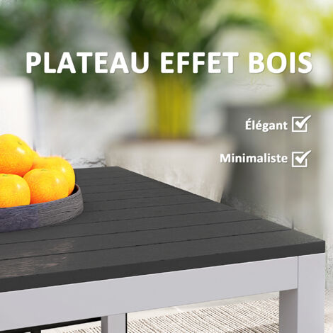 Table jardin durable sans entretien aluminium résistant noir ...