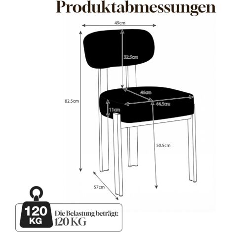 Chaises de salle à manger confortables avec dossier ergonomique rétro ...