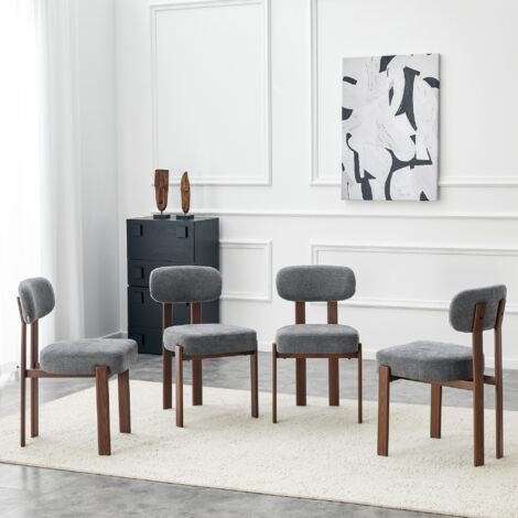 Chaises de salle à manger confortables avec dossier ergonomique rétro ...