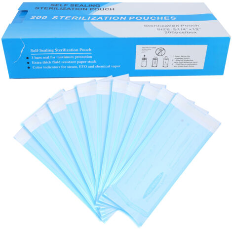 Sachet de stérilisation autoclave étanche en PVC transparent de 200 u ...