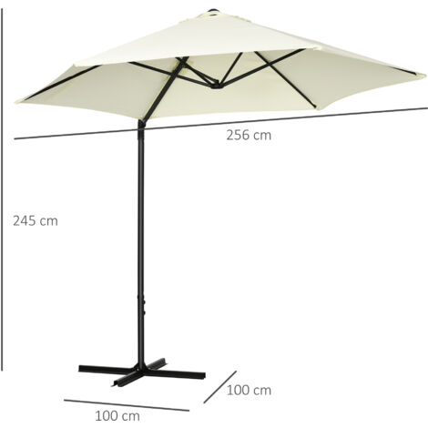 Pergola parasol déporté 2,6x2,5 m beige avec manivelle et rotation 360 ...
