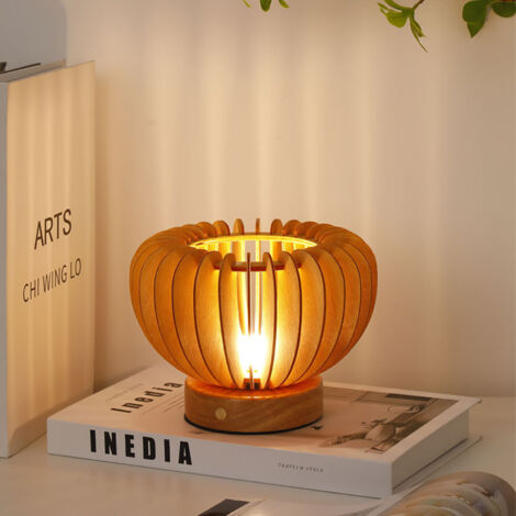 Lanterne LED Dimmable à Batterie 1200mAh Design Citrouille Rétro Orange ...