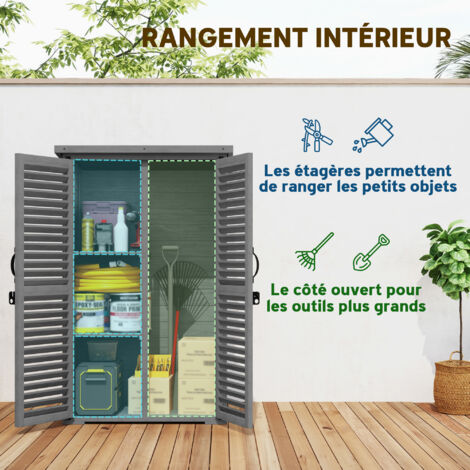Abri de jardin en bois compact armoire pour outillage étanche grise ...