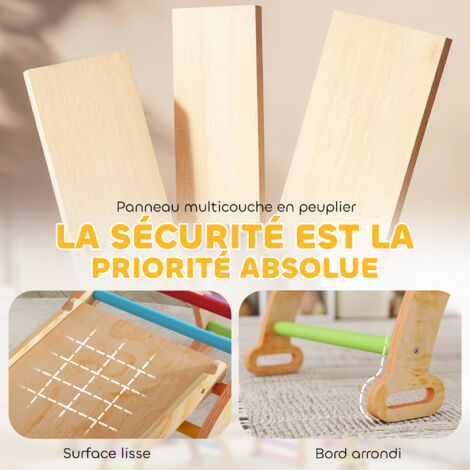 Triangle d'escalade évolutif avec rampe de glisse et bascule arc-en ...