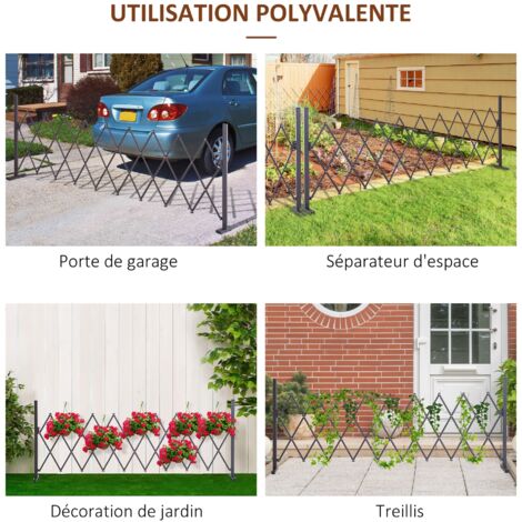 Outsunny Barrière extensible rétractable de sécurité 250x31x104 cm ...