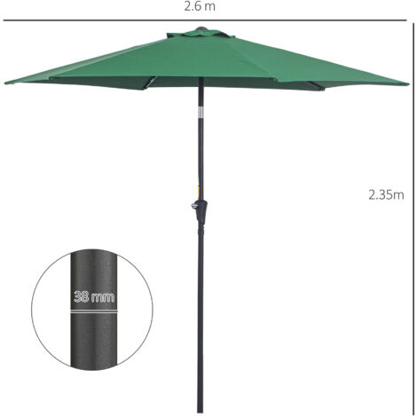Ombrellone orientable 2.6x2.4 m toile polyester et mat aluminium ...