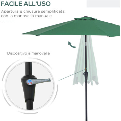 Ombrellone orientable 2.6x2.4 m toile polyester et mat aluminium ...
