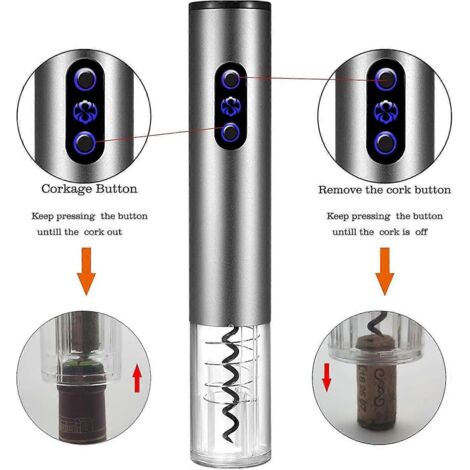 Ouvre-bouteille électrique en acier inoxydable pour bouteilles de vin ...