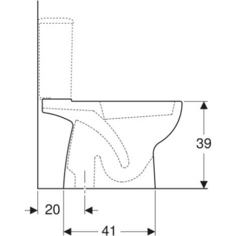 Stand-WC 36x62 5 Monoblock glänzend weiß - Geberit Colibrì - Con copri ...