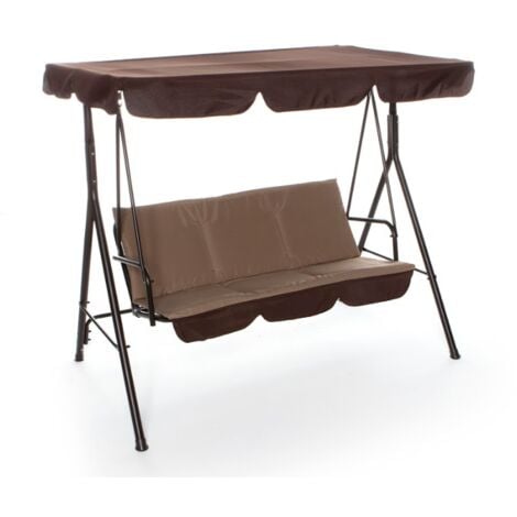 Braune Schaukel mit 2-Sitzer-Stahlkonstruktion mit Baldachin - Campania