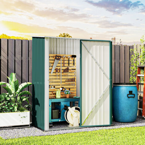 Cabanon de jardin metallique vert pour le stockage des outils ...