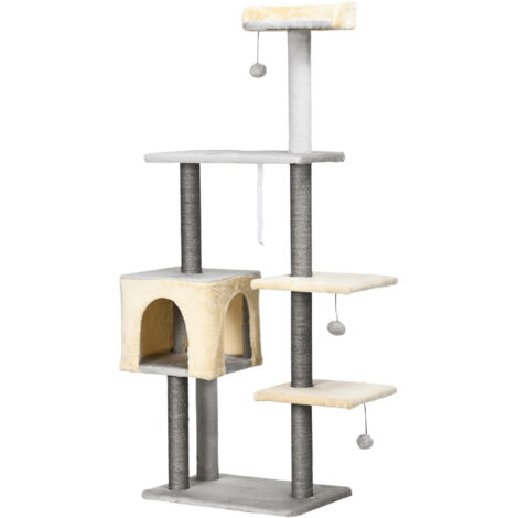 Arbre à chat pour plusieurs chats avec griffoir et paniers suspendus ...