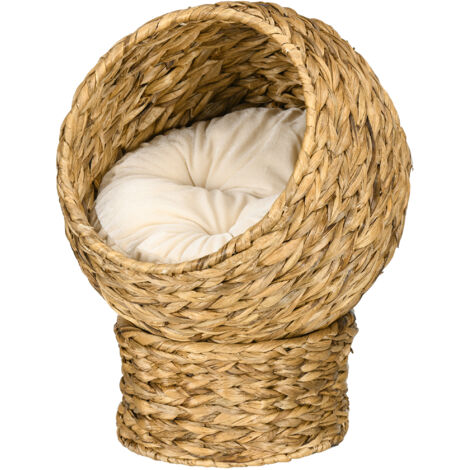 Dodo pour chat en hauteur rotin tressé style scandinave avec coussin ...