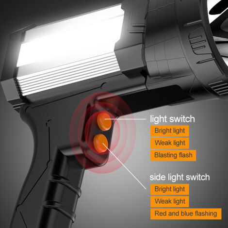 Projecteur rechargeable LED ultra puissant de 1000 lumens longue duree ...