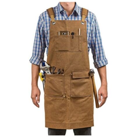 Men's work apron, sturdy oilcloth tool apron for carpenters and joiners ...