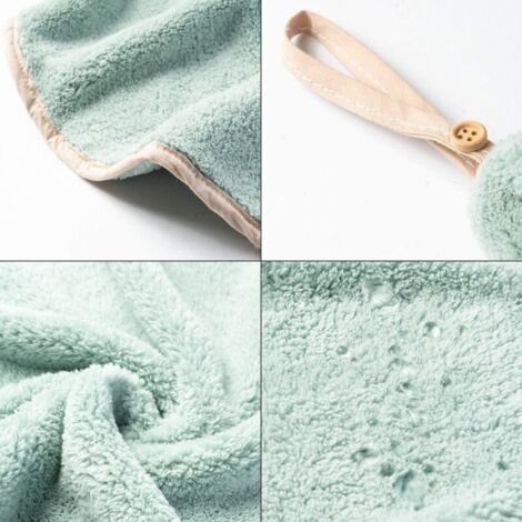 Set of 4 Hanging Hand Towels with Absorbent Coral Fleece Hanging Loop ...