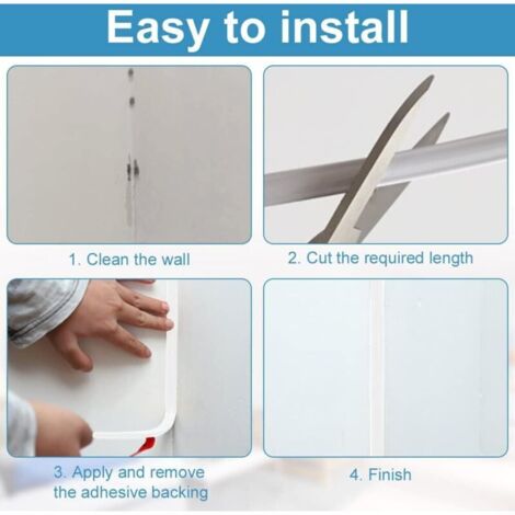 Moldura de cuarto de círculo autoadhesiva flexible de 5 m, moldura de ...