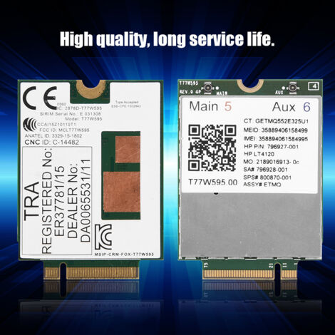 HP LT4120 4G LTE M.2 Modul für Snapdragon X5, T77W595, 796928-001, WWAN ...