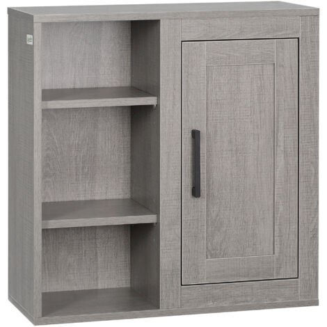 Meuble de rangement suspendu placard de toilette gris compact pour ...